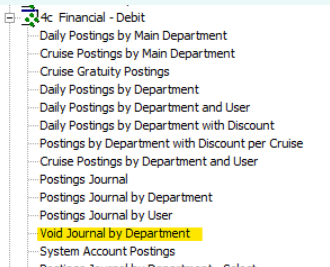 Void Journal by Department (Voyage) – eCruise Managed Services